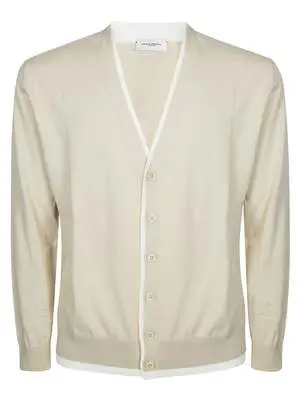 PAOLO PECORA V-neck Cardigan - Beige