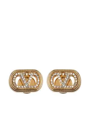 Valentino Garavani Gold-tone Studded Vlogo Earrings - Oro