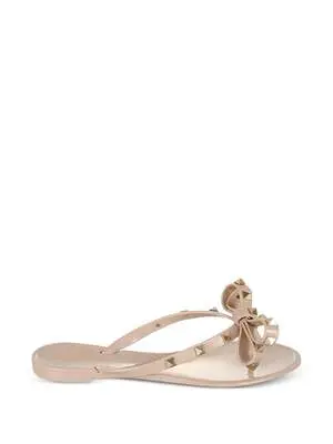 Valentino Garavani Valentino Garavani Mini Bow Sandals With Platinum-Finish Studs Rosa