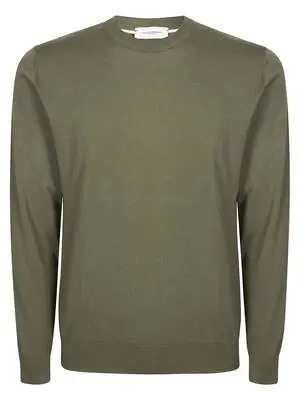 PAOLO PECORA Classic Crew Neck Sweater Ss26 Collection - Verde