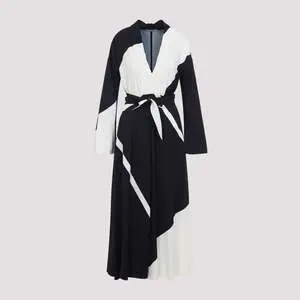 Alberta Ferretti Printed Viscose Twill Midi Dress - Black