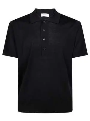 PAOLO PECORA Polo In Maglia Di Cotone E Seta - Nero