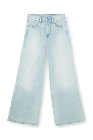 DIESEL® Wide Leg Jeans With Front Button And Zip Fastening