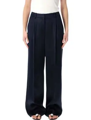 ANINE BING High-waisted Pleated Wide-leg Trousers