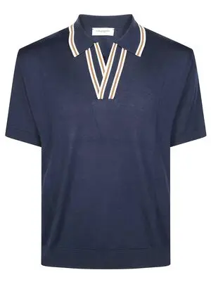 PAOLO PECORA Classic Polo Sweater For Ss26 Collection - Blu