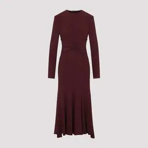 Alberta Ferretti Satin Midi Dress For - Red