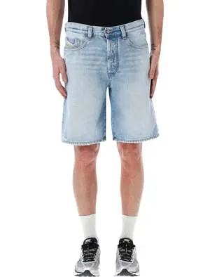 DIESEL® Regular Fit Knee-length Denim Shorts - Blue