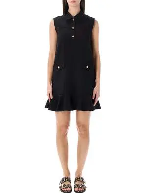 Ganni Button Detailed Dresses