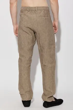 Emporio Armani Linen Pants With Stitching On The Legs