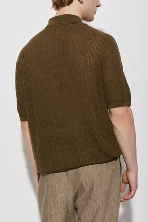 Emporio Armani Polo With A Decorative Weave