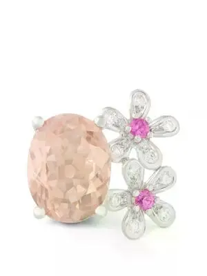 MIO HARUTAKA 18k White Gold Morganite And Diamond Earring