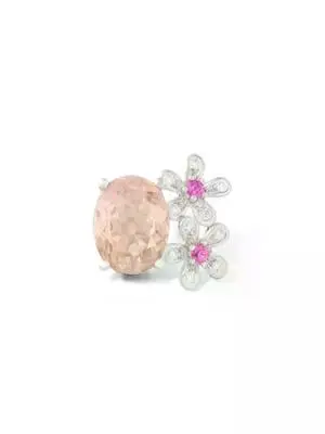 MIO HARUTAKA 18k White Gold Morganite And Diamond Earring
