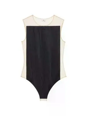 COURREGES Illusion Crinkled-satin Bodysuit