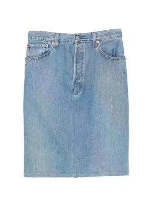 BLESS Front Slit Denim Skirt - Blue