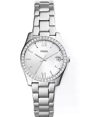 Fossil Scarlette Crystal-embellished Watch - Silver