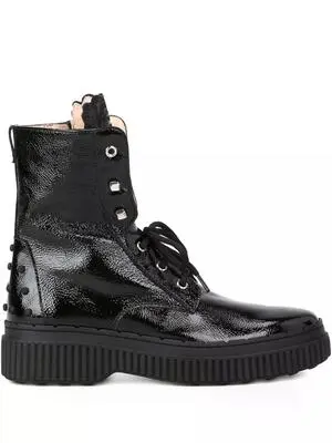 TOD'S Studded Combat Boots - Black