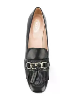 TOD'S Leather Loafers With Chain Detail