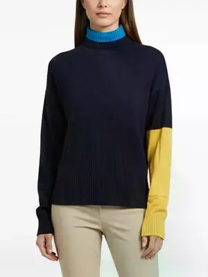 Sportmax Color-block Turtleneck Sweater - Blue