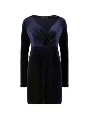 Alberta Ferretti V-neck Long-sleeve Mini Dress