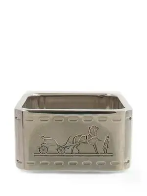 Hermès Logo-engraved Scarf Ring - Silver