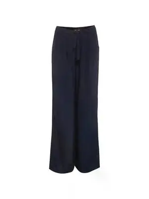 Roberto Cavalli Silk Wide Leg Trousers - Blue