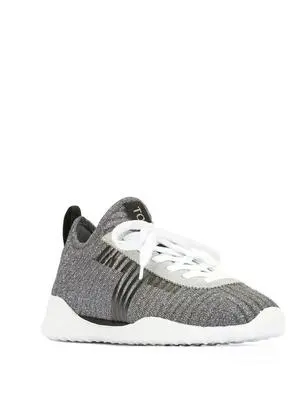 TOD'S Ribbed Glitter Lace-up Sneakers