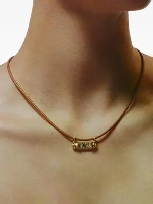 MARIE LICHTENBERG Emerald Embellished Locket Necklace