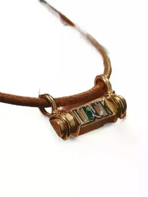 MARIE LICHTENBERG Emerald Embellished Locket Necklace