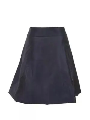 Giorgio Armani Navy Silk Blend Flared Mini Skirt - Blue