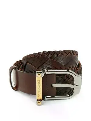 Dolce & Gabbana Woven Buckle Belt - Brown