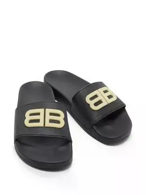 Balenciaga Bb Pool Slides - Black