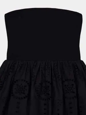 Matteau Strapless Knit And Broderie Midi Dress