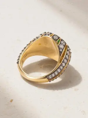 BY PARIAH Aurora 14-karat Recycled Gold, Diamond And Emerald Ring