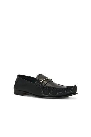 TOM FORD Shiny Goat Leather Double T Hardware Loafers