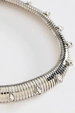 Anthropologie Ribbed Crystal Collar Necklace