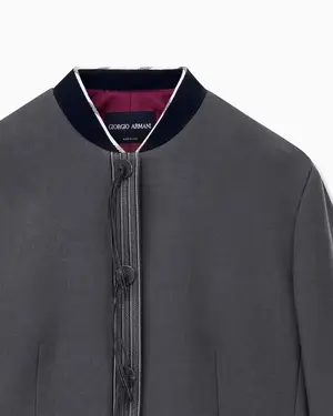 Giorgio Armani Slim-fit Virgin Wool Blazer With Horn Buttons And Tassels