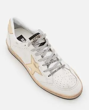 GOLDEN GOOSE Ballstar Leather Sneakers - Bianco