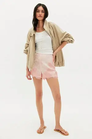 Anna Sui Lace Trim Brocade Shorts