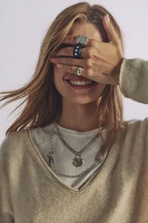 Free People Marlowe Resin Ring - Navy