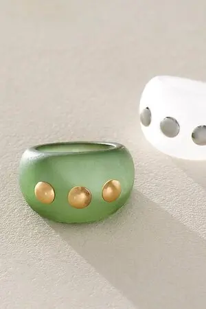 Free People Marlowe Resin Ring - Sage