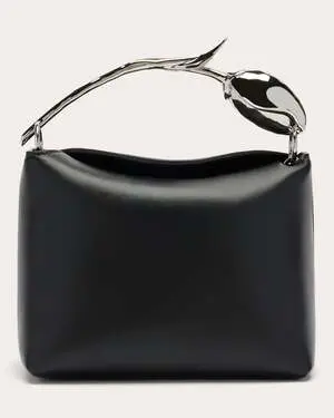 Erdem Mini Bloom Leather Handbag - Silver