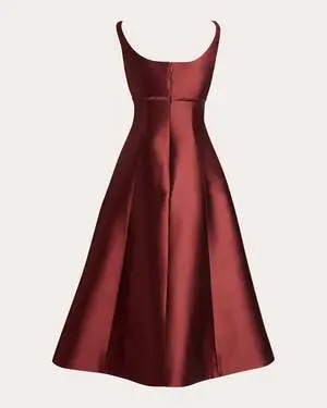 Erdem Embroidered Mikado Flared Midi Dress