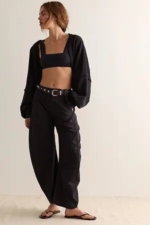 Free People Round Two Square Neck Bralette - Black