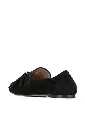 TOD'S Feather Appliqué Loafers - Black