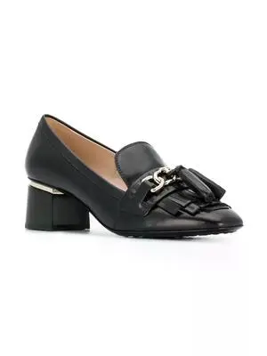 TOD'S Leather Loafers With Tassel And Chain Detail