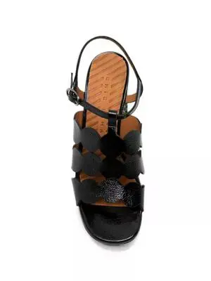 Chie Mihara Palana Scalloped-strap Leather Sandals