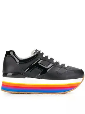 Hogan Rainbow Platform Sole Sneakers - Black