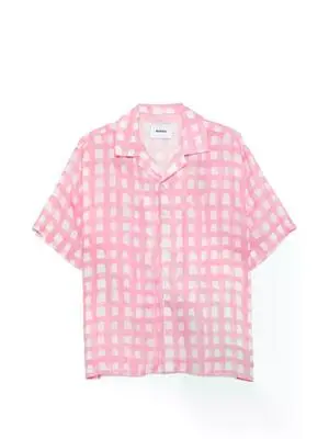 BONSAI Check-pattern Bowling Shirt - Pink