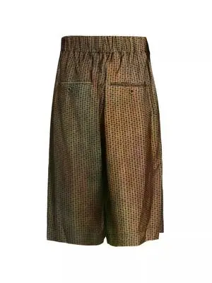 UMA WANG Geometric Print Pleated Shorts
