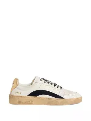 Dsquared2 Rider Leather Sneakers With Suede Accents - Neutrals